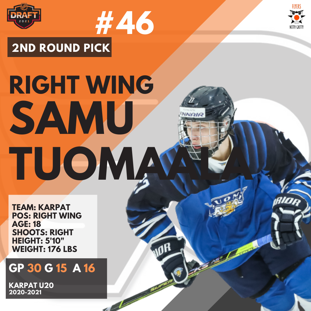 The Flyers Finally Draft A Sniper In Samu Tuomaala FLYERS NITTY GRITTY